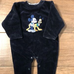 Disney | One Pieces | Disney Blue Velvet Onesie Jumpsuit | Poshmark